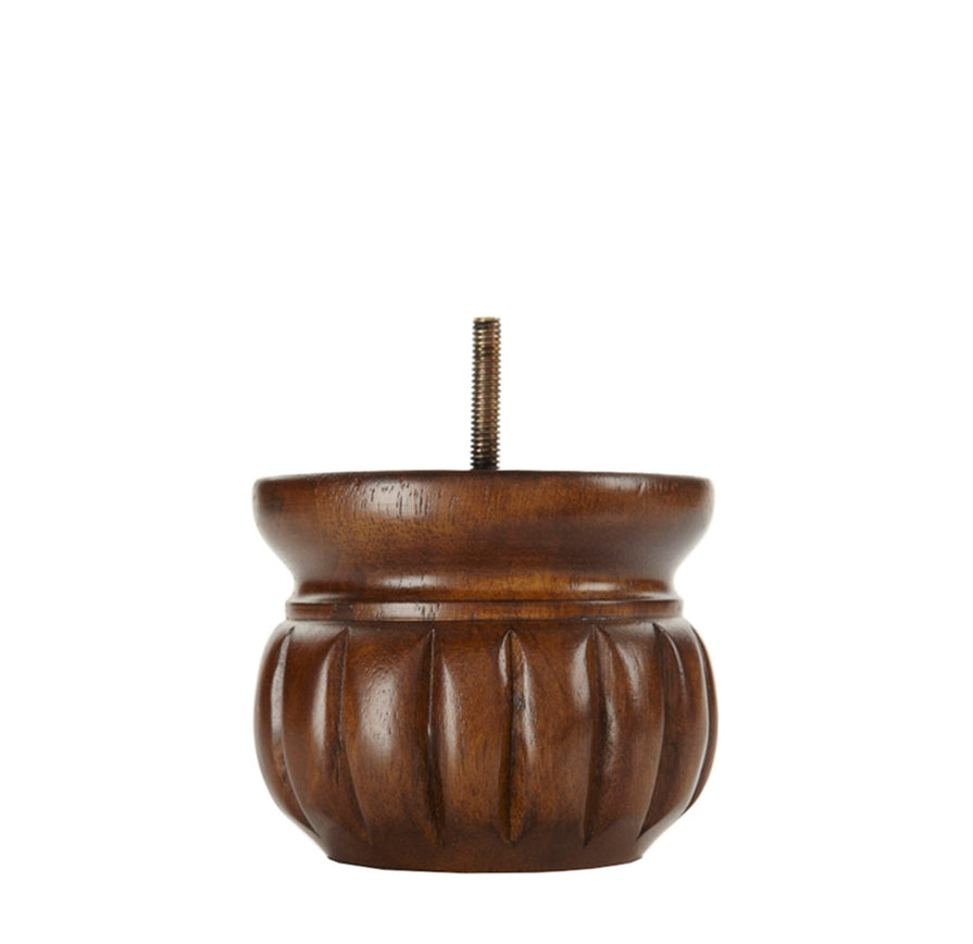 LT3140W Carved Turned Furniture Legs - Walnut Finish — Ronco Furniture